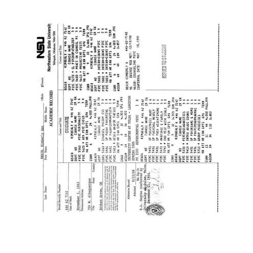 NSU Transcript | PDF