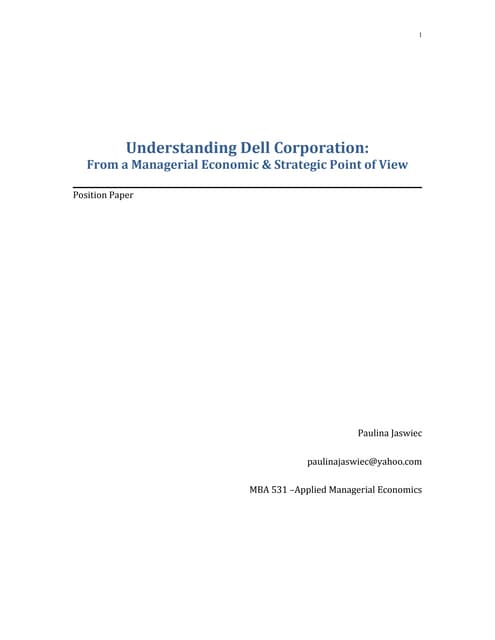 Dell - Strategy Analysis | PDF