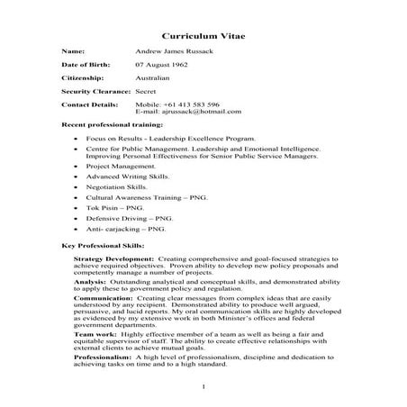 Andrew Russack CV - August 2015 | DOC