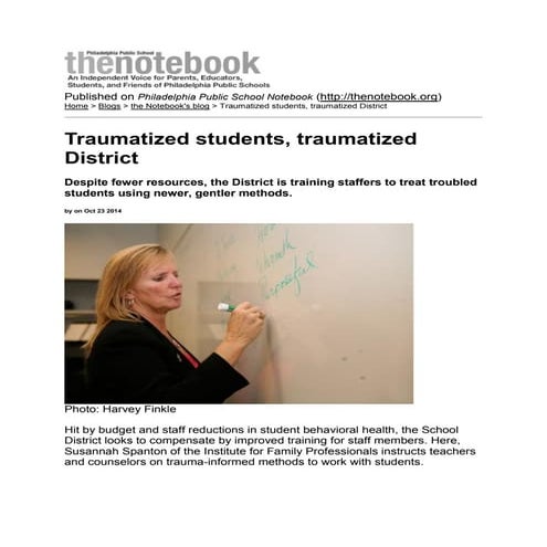 Traumatized students, traumatized District | PDF