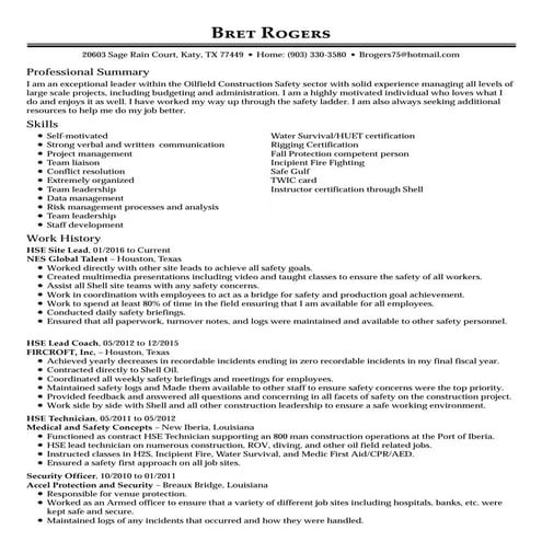 Bret Rogers Resume 1 | PDF