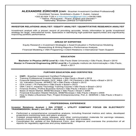 CV_ A.Zurcher_eng | PDF