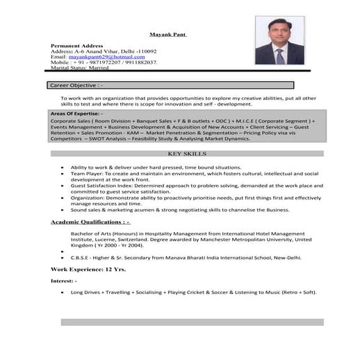 Pant Mayank CV | PDF