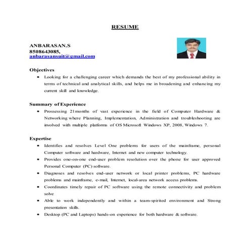 Anil resume | DOC