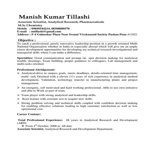 MANISH_RESUME | PDF