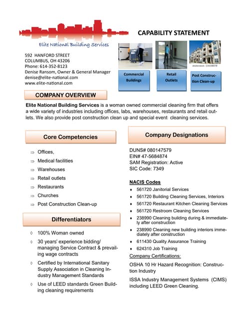 Capability Statement Federal Contractors 011411