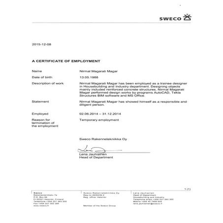 Sweco Experience C. | PDF