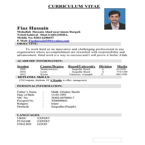 FIAZ HUSSAIN cv | DOCX