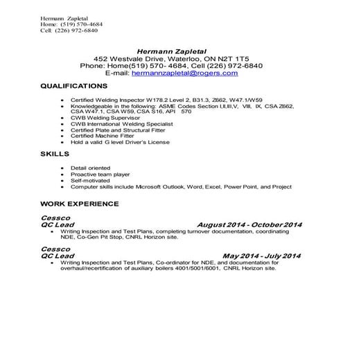 Craig Main CV | DOCX