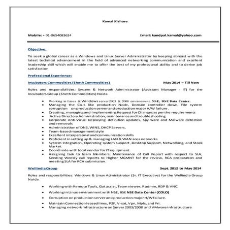 Kamal Kishore Resume | DOCX