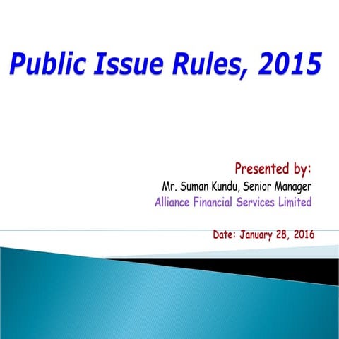 Public Issue Rules, 2015 | PPT