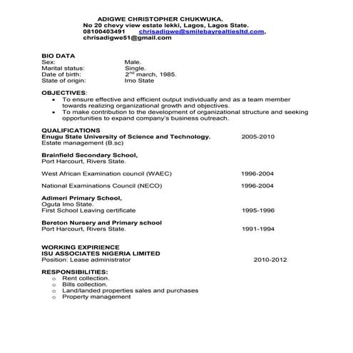 Chris_CURRICULUM VITAE (1) | PDF