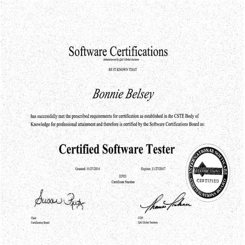 Scan of certification - expiry date 11-2017 | PPT