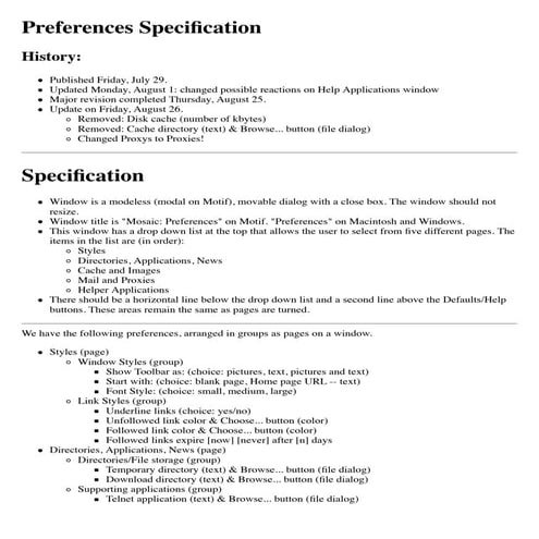 Preferences Specification | PDF | Operating Systems | Computer Software ...