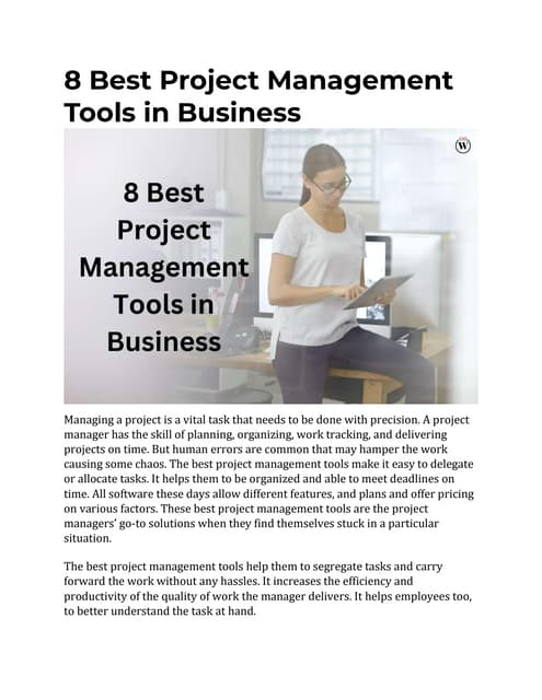 A Guide to IT Project Management Tools | PDF