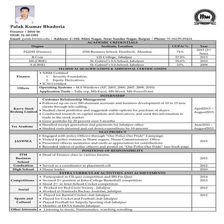 Palak Resume PDF | PDF