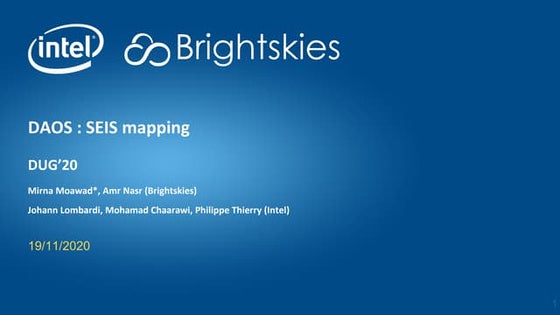 DAOS Middleware overview | PPT