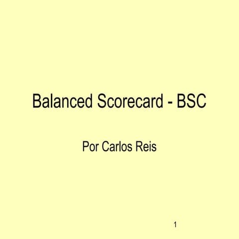BSC - Balanced ScoreCard | PPT