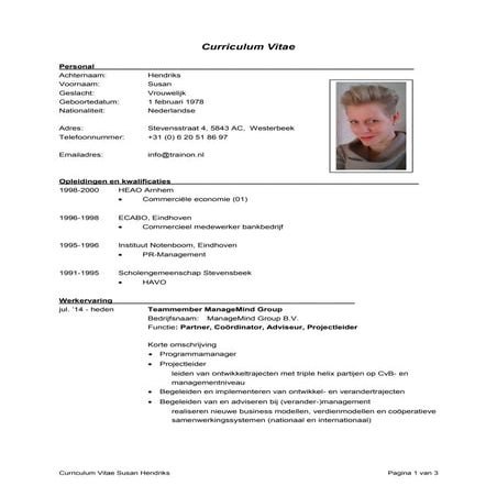 Cv.muys hilde anti chronologisch en functioneel | DOCX