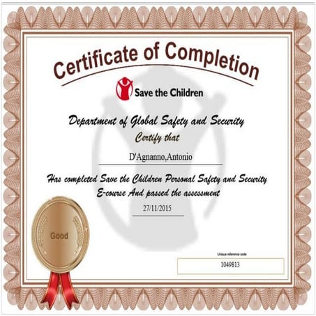 certificate completion GSS | PDF