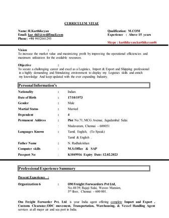 Cv Shibu George Logistics | PDF