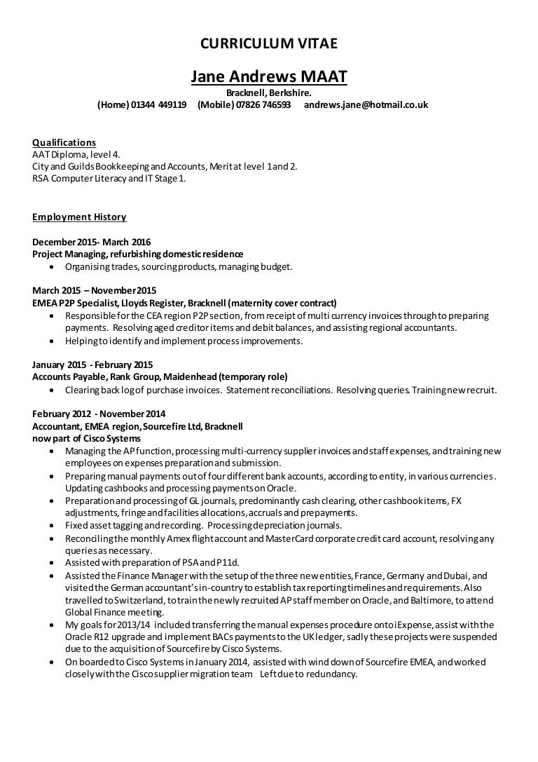 CV Jane Andrews Mar 16