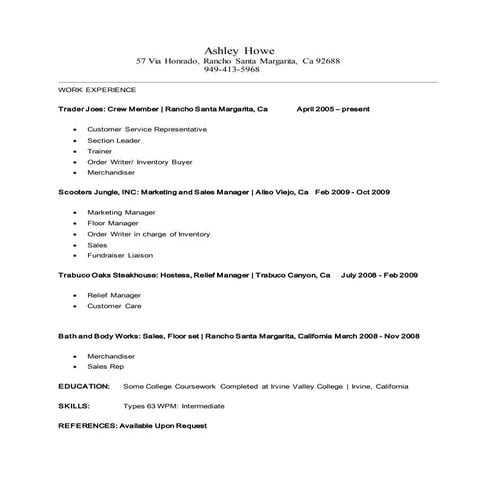 Primary Resume | DOCX