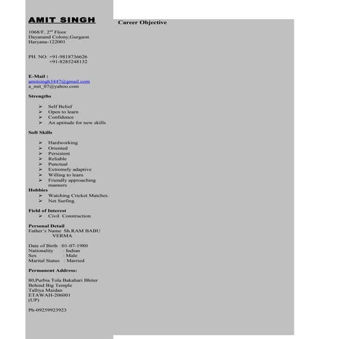 Amit Singh | DOC | Civil Engineering Industry | Industries