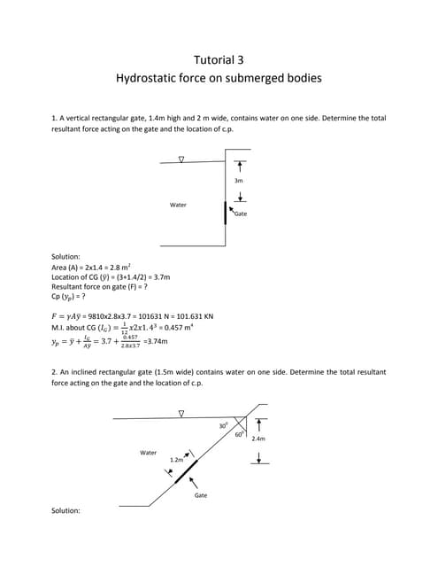 Fluid Mechanic Lab - Hydrostatic Pressure | PDF | Chemistry | Science