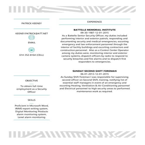 Patrick Keeney resume | DOCX