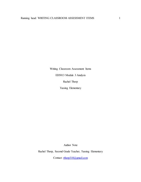 Module three application | DOCX | Educational Assessment | Education
