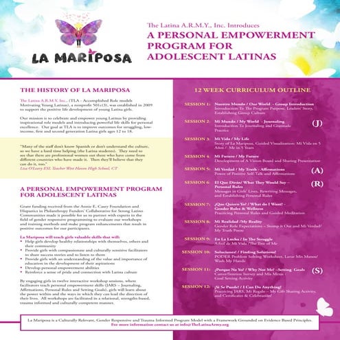 La Mariposa Curriculum outline (1) | PDF