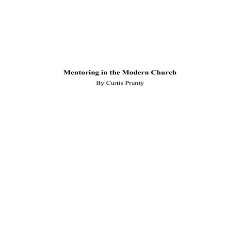 Mentoring in the Modern Church | PDF