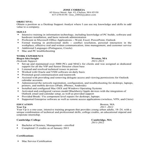 Jose Correia resume | DOC