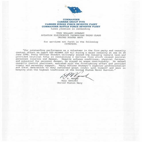 Admiral March Letter of Commendation 1 | PDF