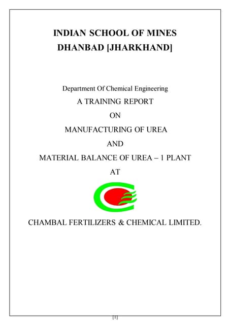 Urea manufacturing process | PPTX