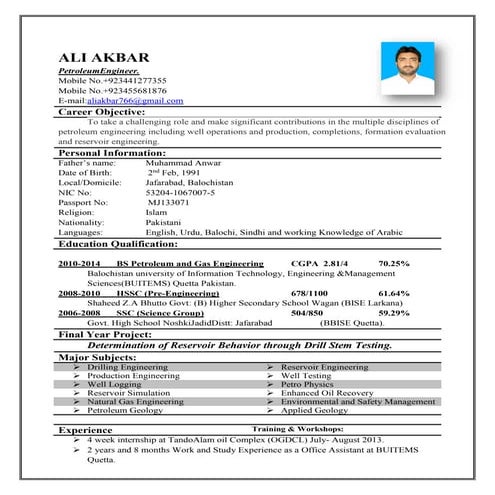 Ali Akbar CV | PDF