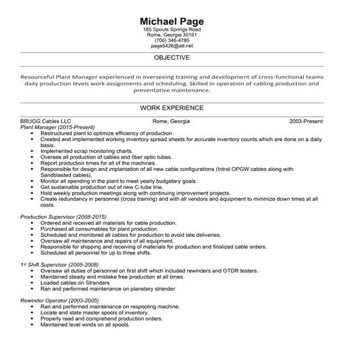 Mike Resume 1 | DOC