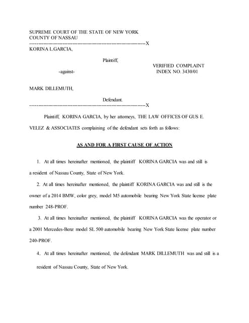 Personal Injury Complaint | DOCX