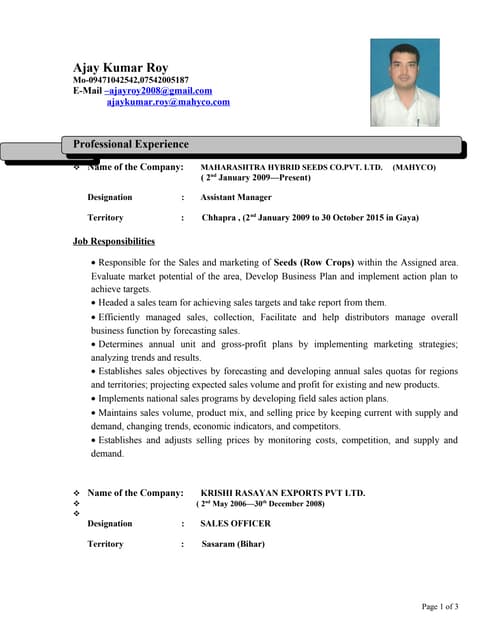 Mukesh Shukla CV | PDF