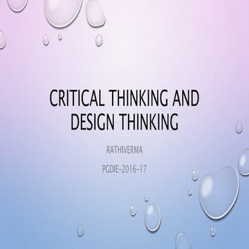 Critical Thinking and Design Thinking | PPTX