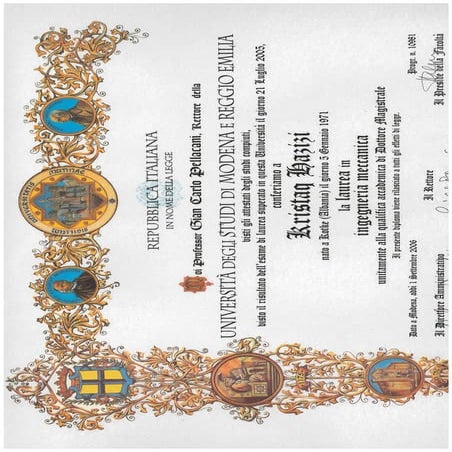 Italian Msc. Final Certificate | PDF