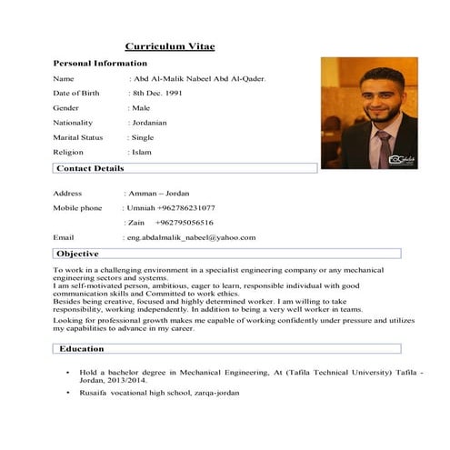 Abdalmalik CV | PDF