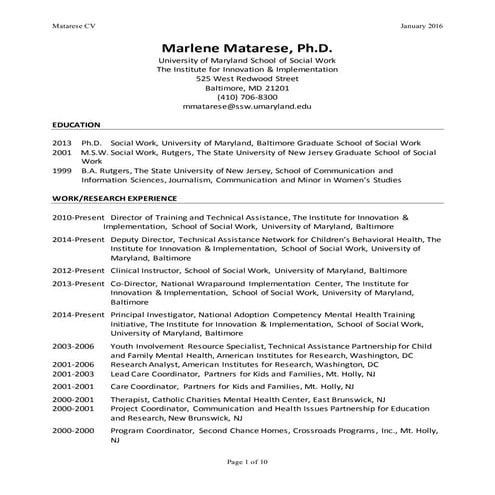 Matarese-CV | DOCX | Professional School | Postgraduate Education
