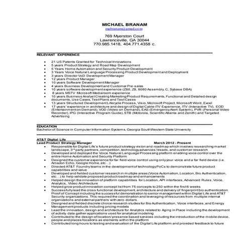 MICHAEL BRANAM RESUME 20170202 | DOCX