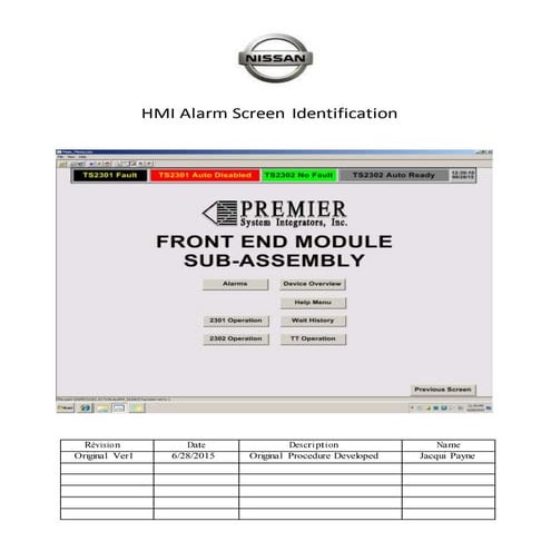 HMI Alarm Screen SPL | DOCX | Operating Systems | Computer Software and Applications