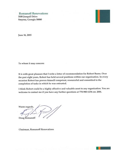 RR Reference Letter | PDF