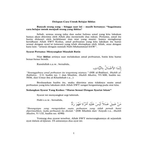 presentasi tentang materi ikhlas ....... | PPTX