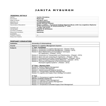 JANITA CV | DOC