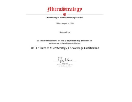 What is new in Microstrategy 10 certification | PPT